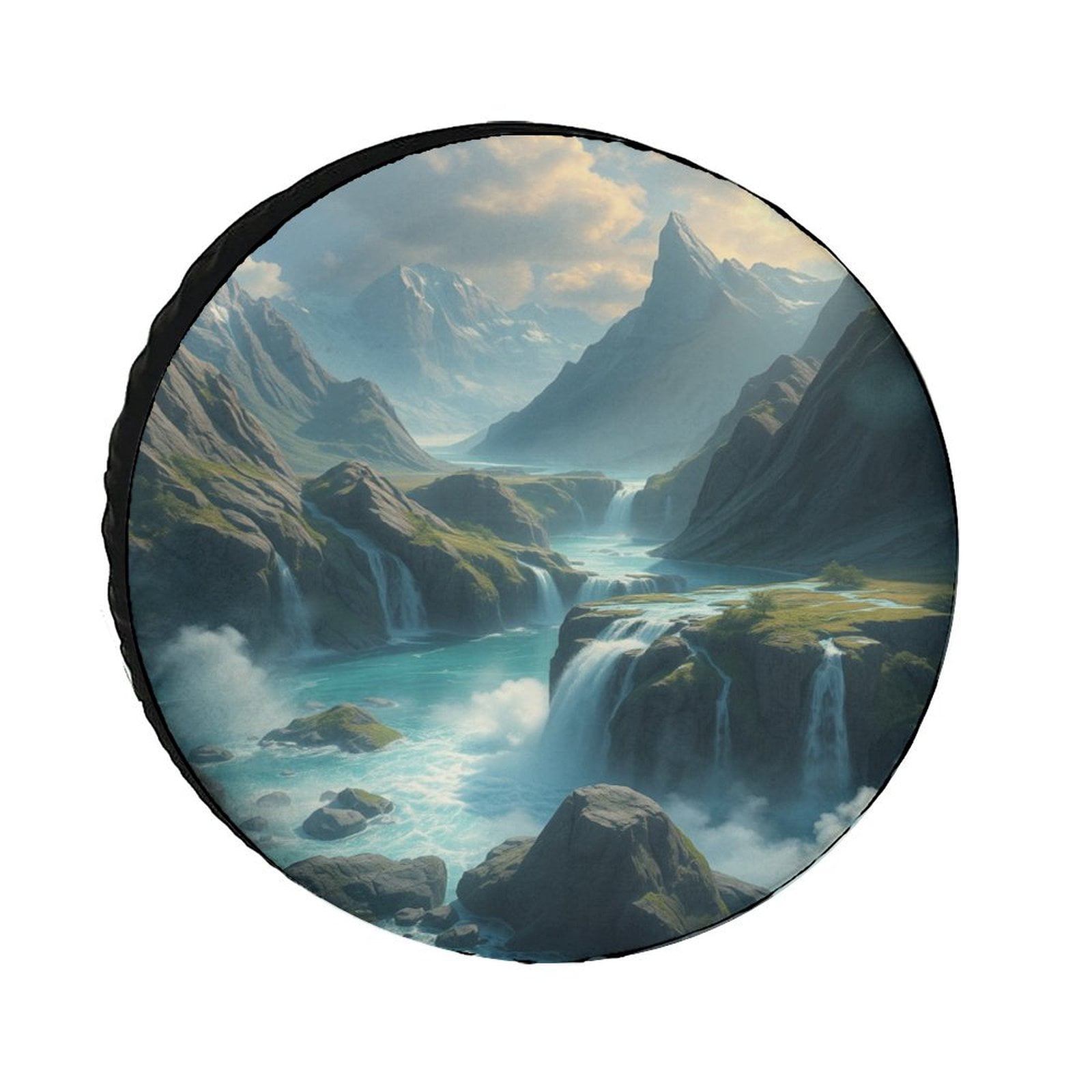 Forest Waterfalls Spare Tire Cover Dust-Proof Wheel Tire Cover Fit ...