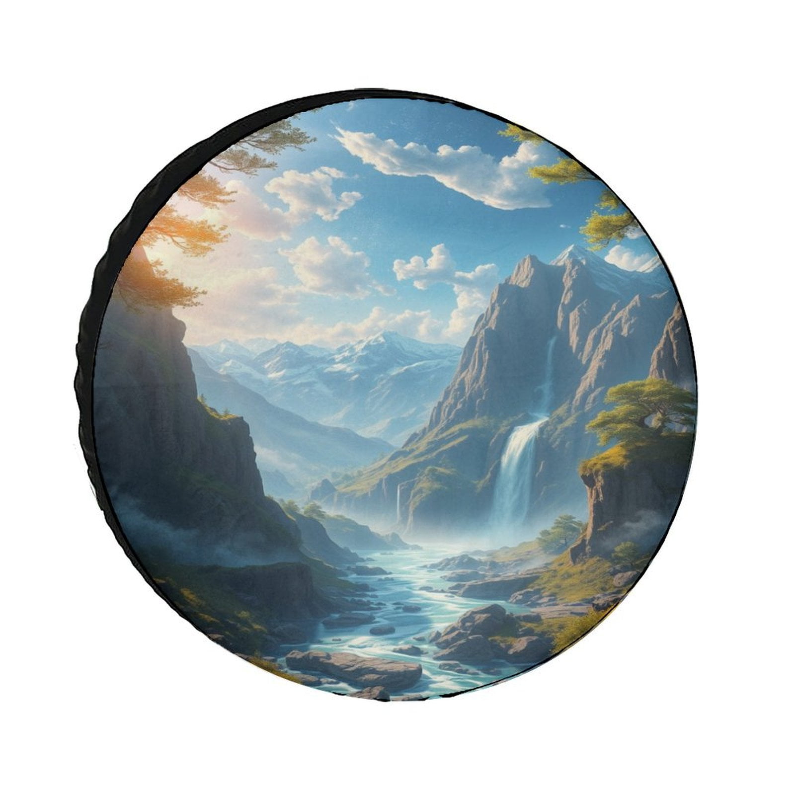 Forest Waterfalls Spare Tire Cover Universal Wheel Tire Protectors for ...