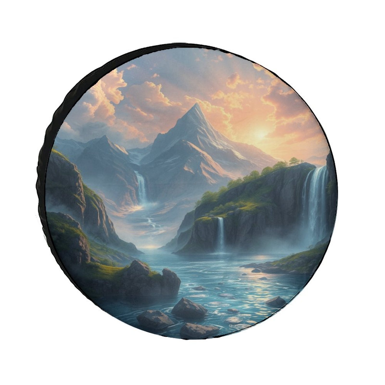 Forest Waterfalls Spare Tire Cover Universal Wheel Tire Protectors for ...