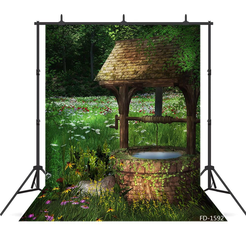 Forest Well Flowers Fairy Tales Photography Backdrops Vinyl Cloth ...