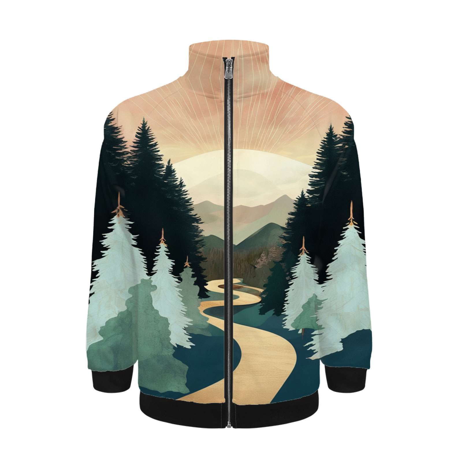 Forest Whirlwind Art Print Jacket Men's Street Cool Long Sleeves Coat ...