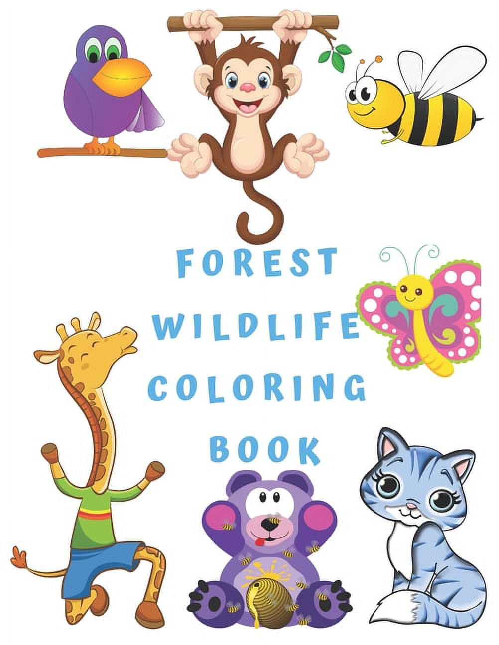 Forest Wildlife Coloring Book: The Best Coloring Book for Kids 100 ...