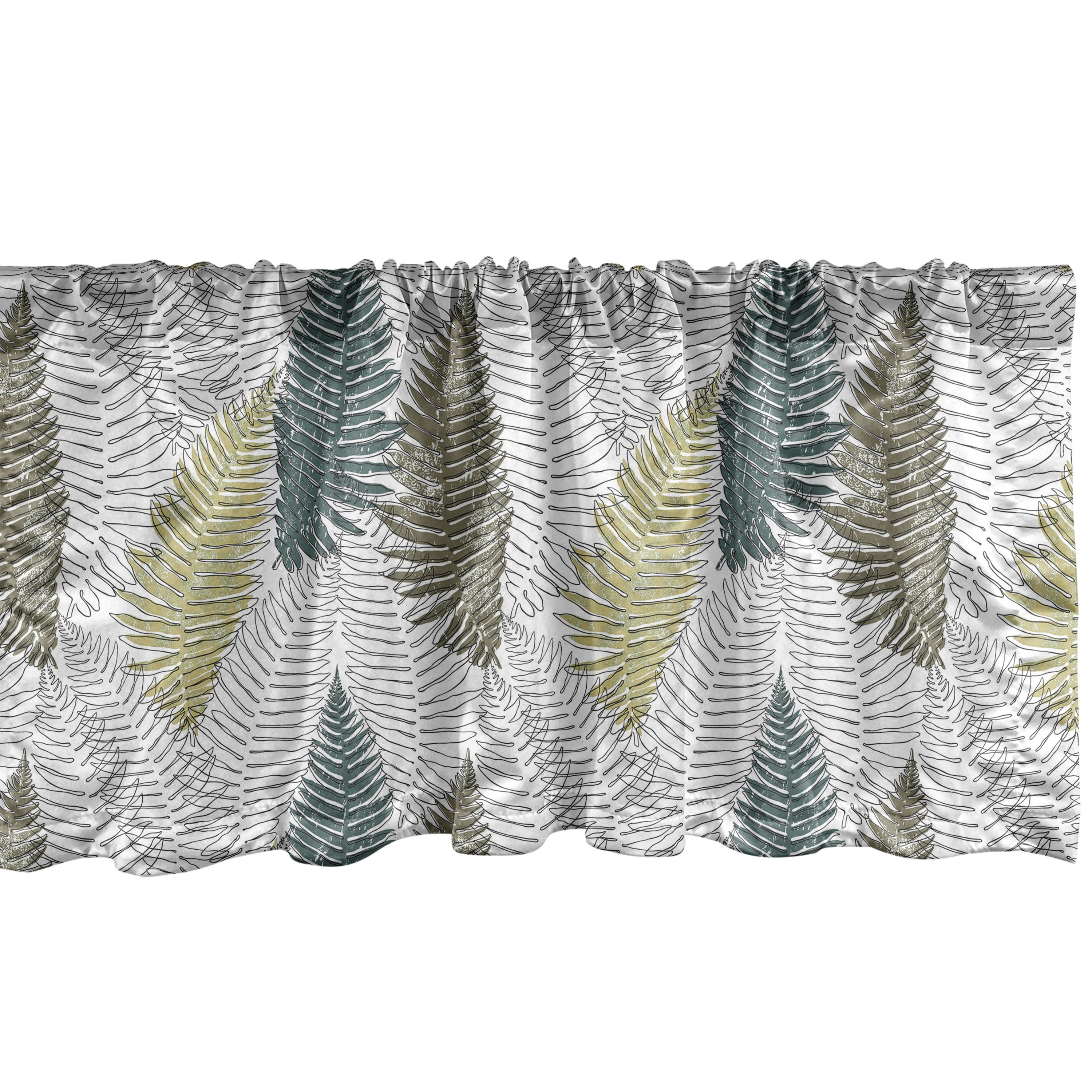 Forest Window Valance, Botanical Minimalist Drawing Tree Leaves on ...