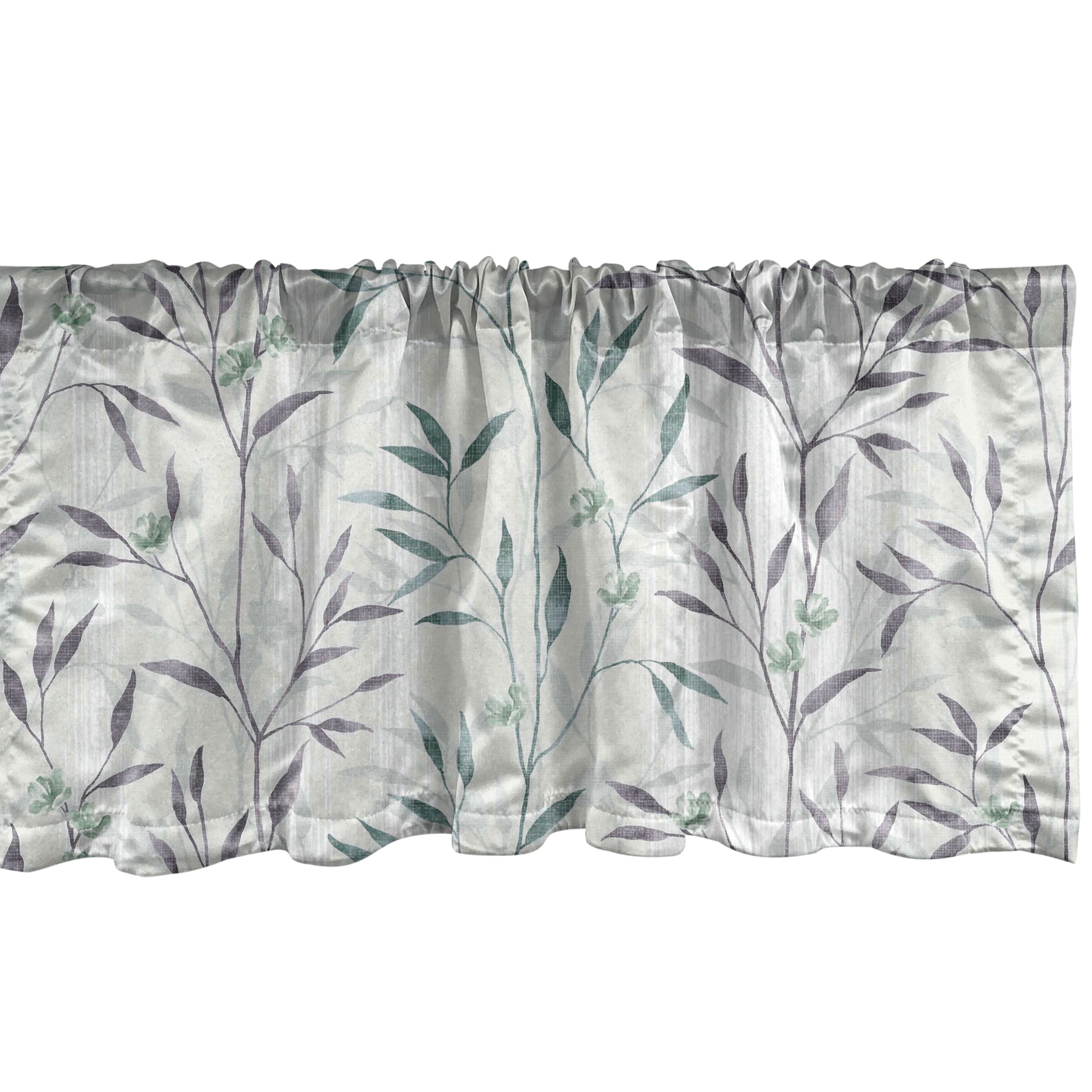 Forest Window Valance, Minimal Woodland Branches Leaf Print Artwork on ...