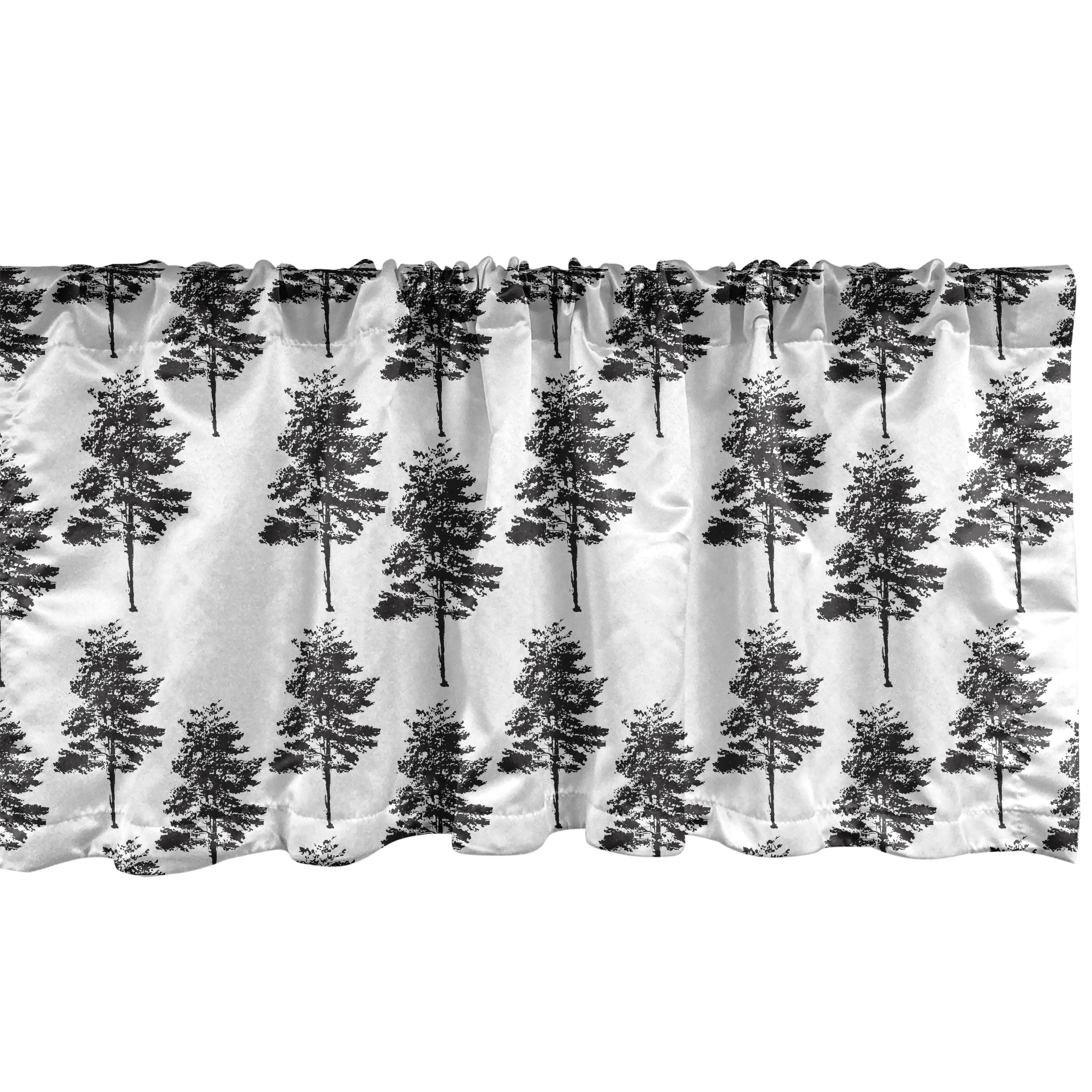Ambesonne Forest Valance Pack of 2, Woodland Trees Drawn by Hand, 54 ...