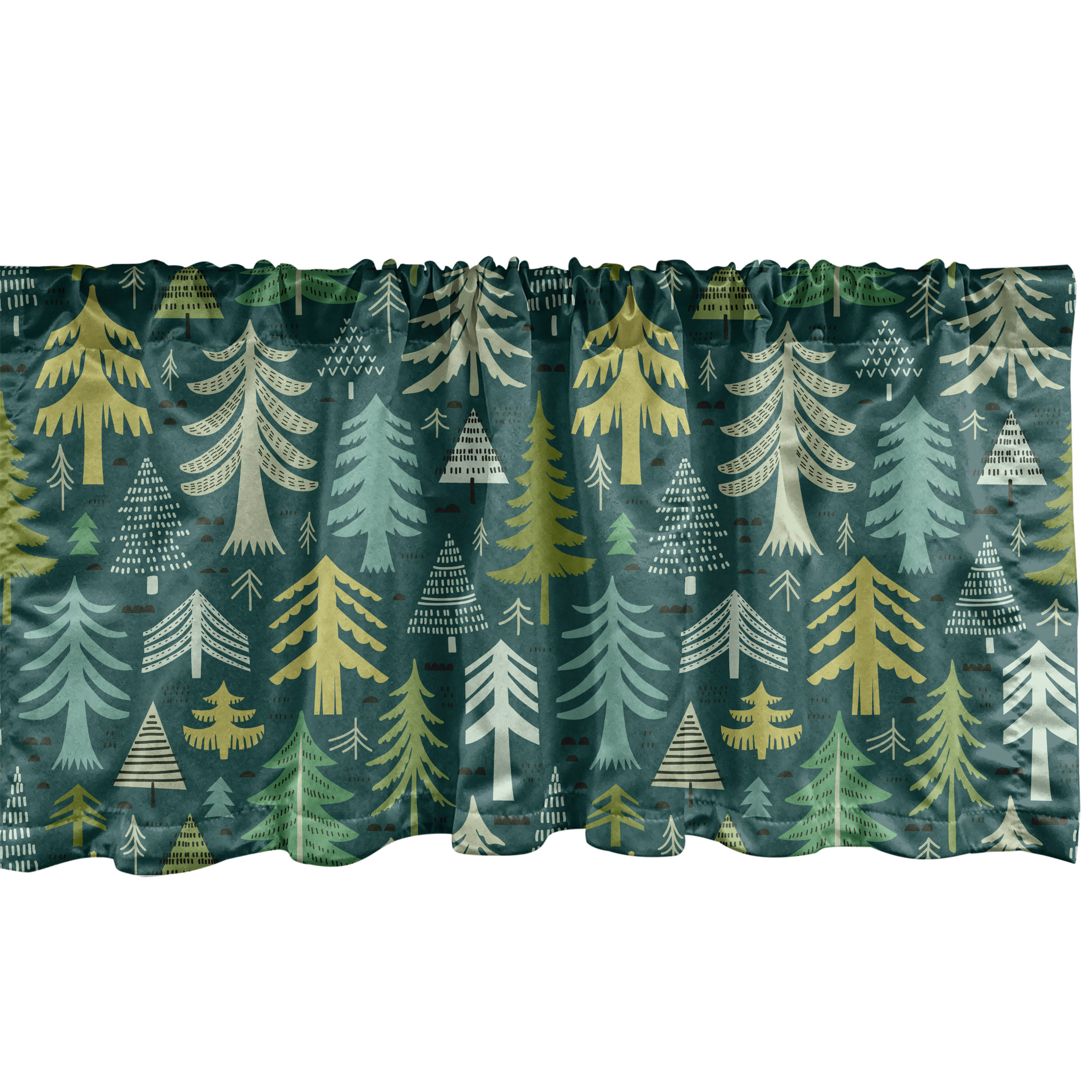 Forest Window Valance, Simple Design Modern Woodland Art With Pine ...