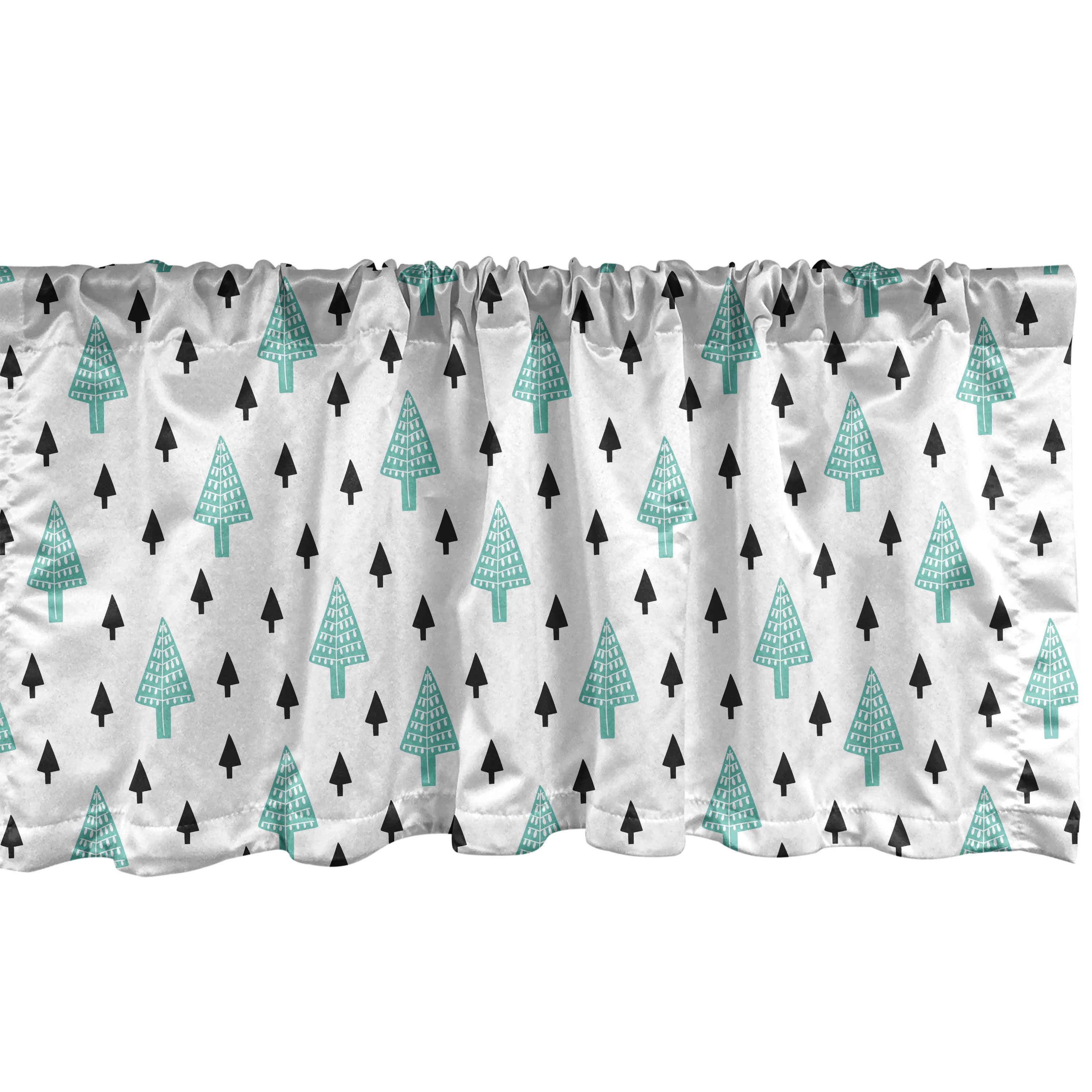 Ambesonne Forest Window Valance, Woodland with Pine Trees, 54" X 18 ...