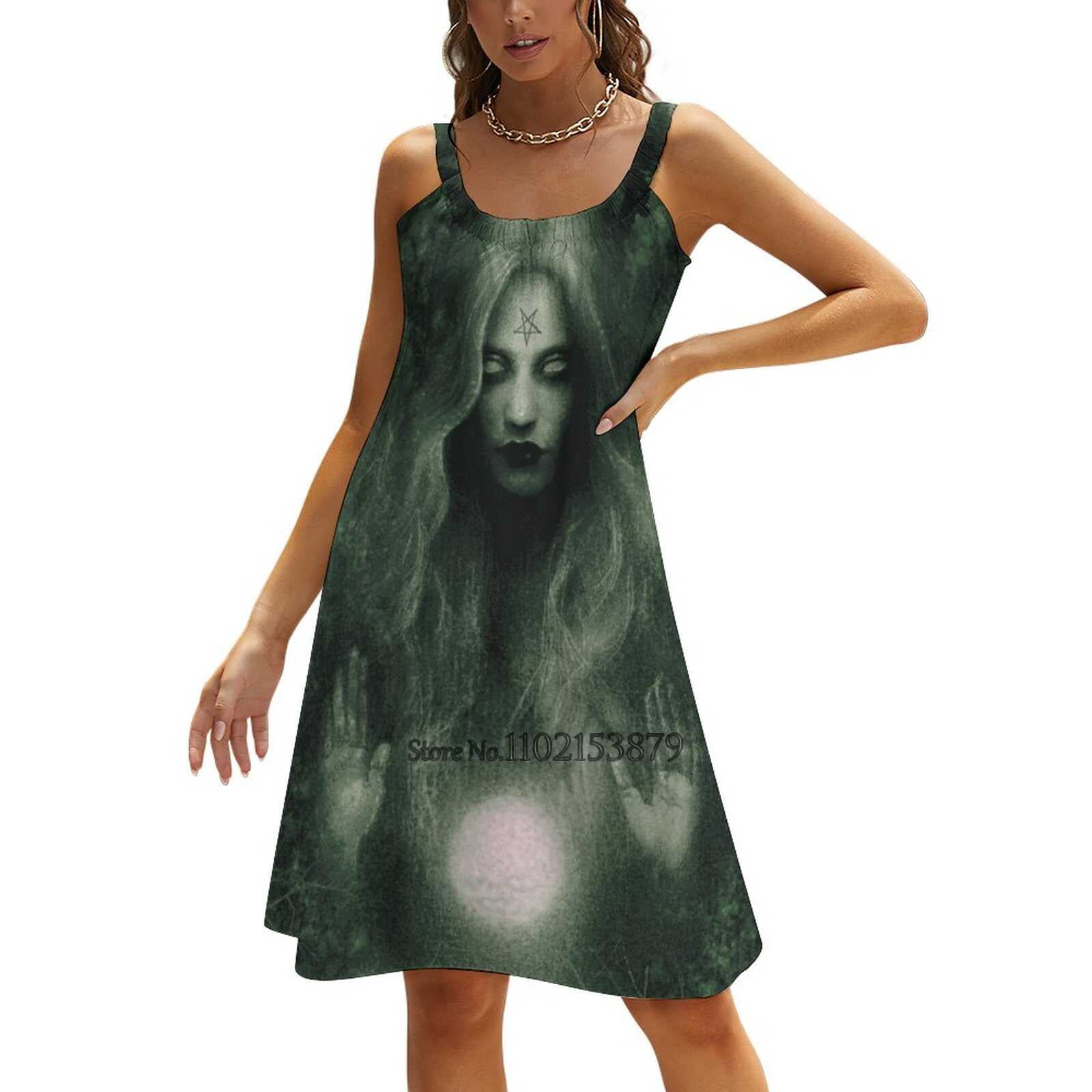 Forest Witch Back Lacing Backless Dress Square Neck Dress Fashion ...