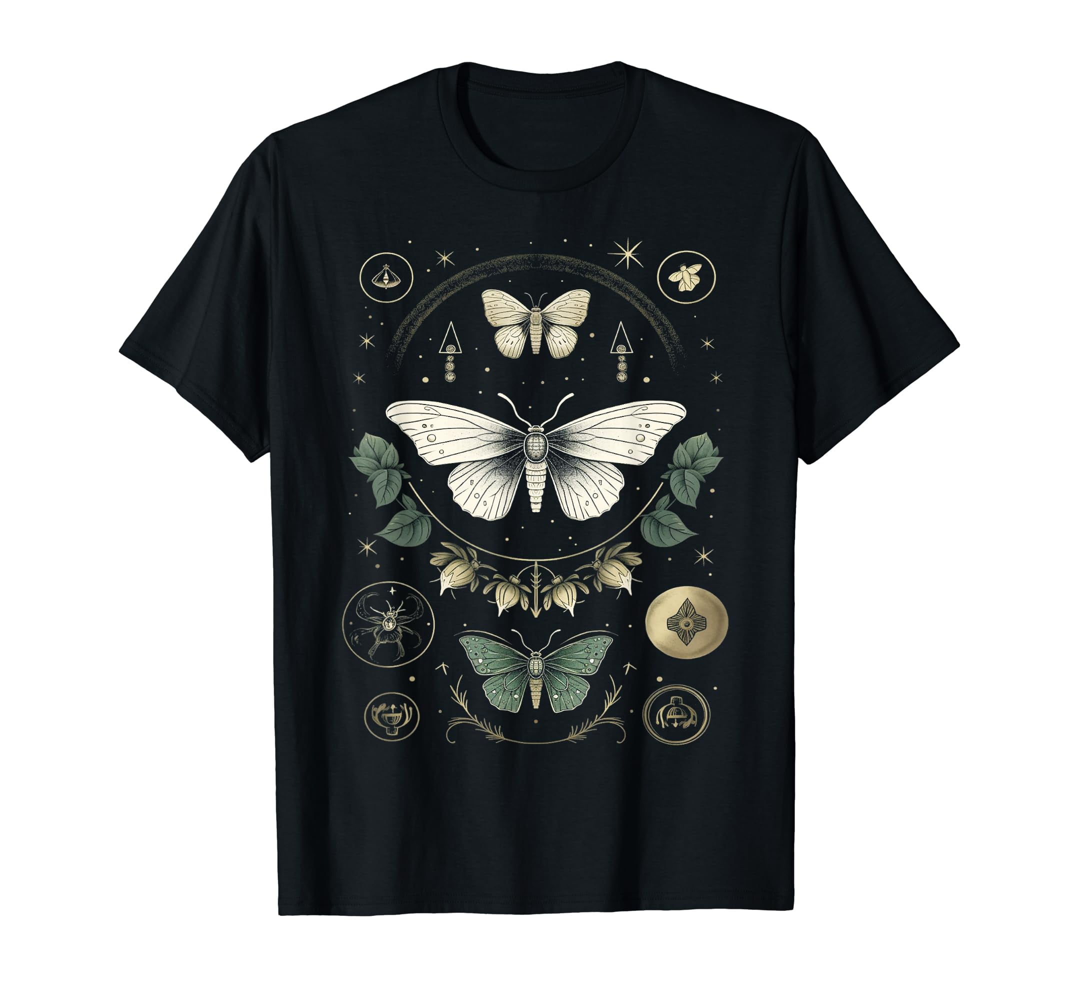 Forest Witch Moth Heterocera Folkloric Wiccan Nature Goth T-Shirt ...