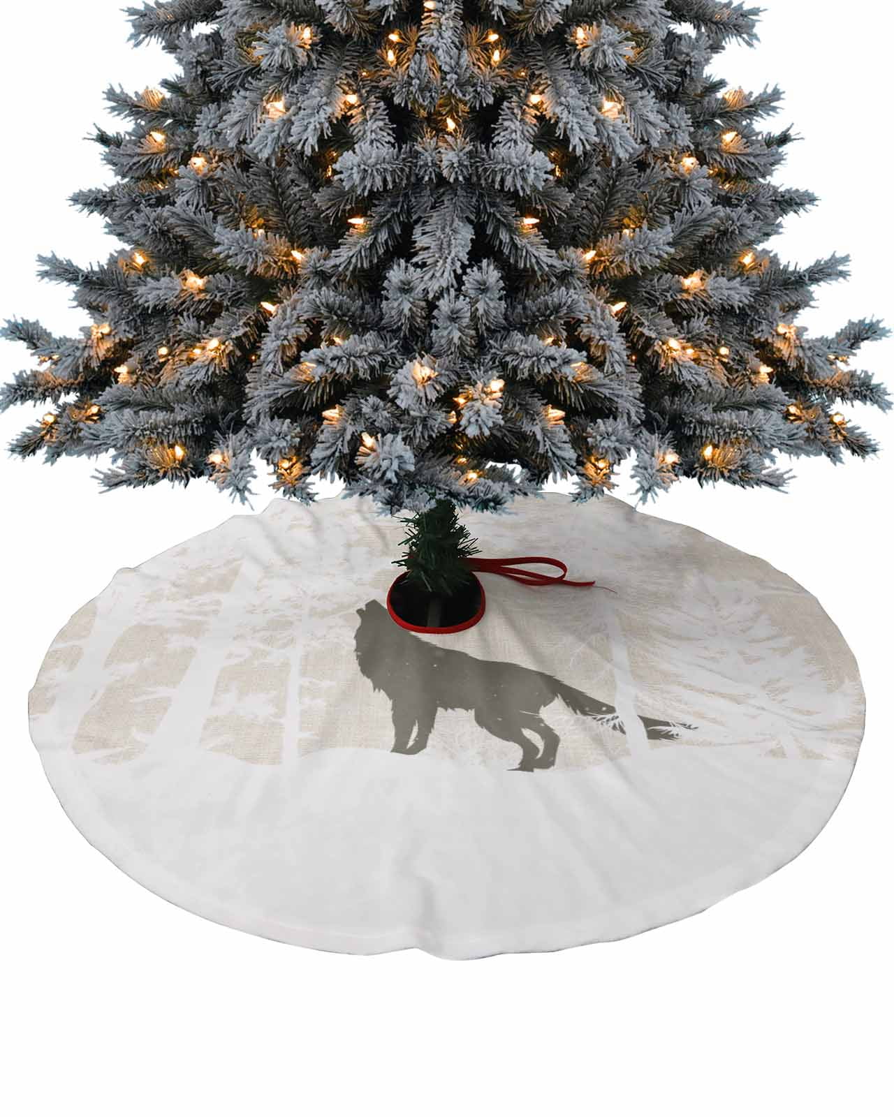Forest Wolf Christmas Tree Skirt 48 Inches Large Christmas Skirt Tree ...