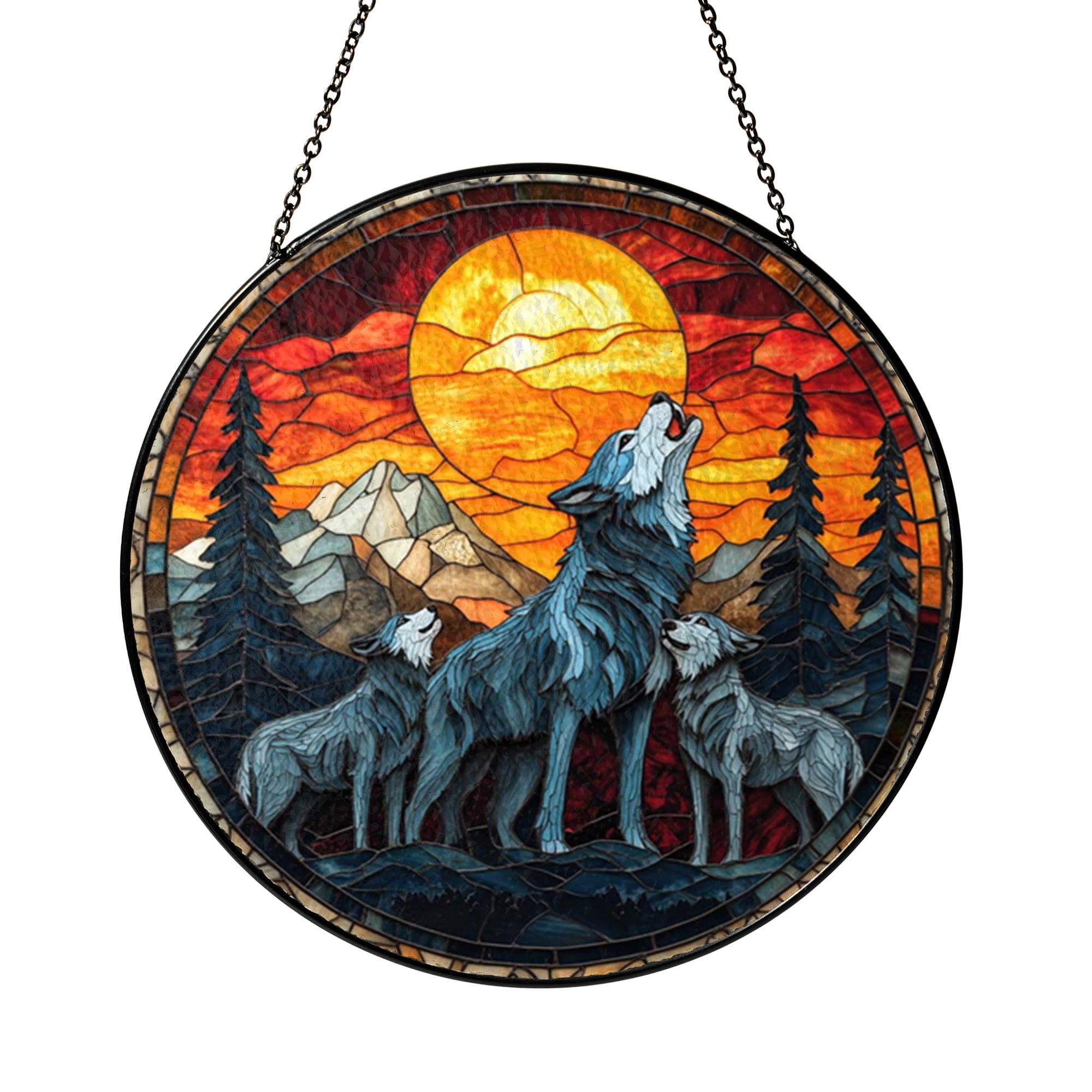 Forest Wolves Glass Style Suncatcher – Wildlife Window Art - Walmart.com