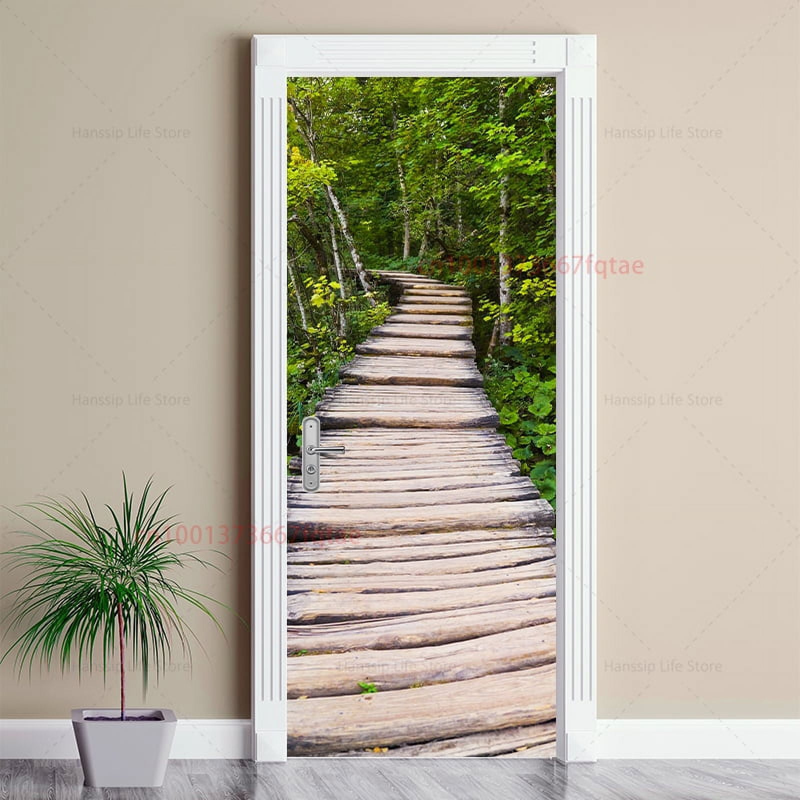 Forest Wood Bridge Door Design Wallpaper Natural Jungle Stairs Road ...