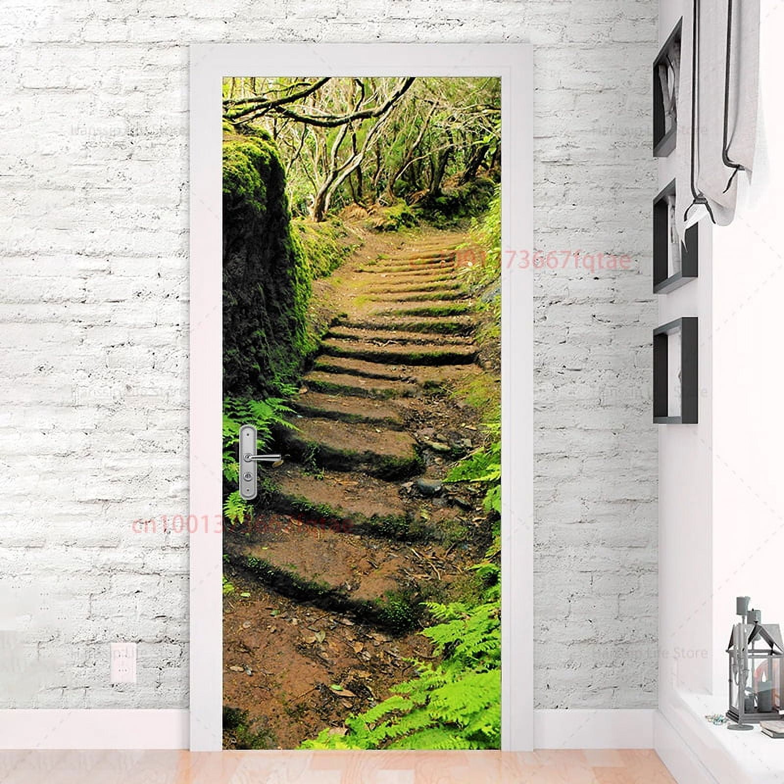 Forest Wood Bridge Door Design Wallpaper Natural Jungle Stairs Road ...