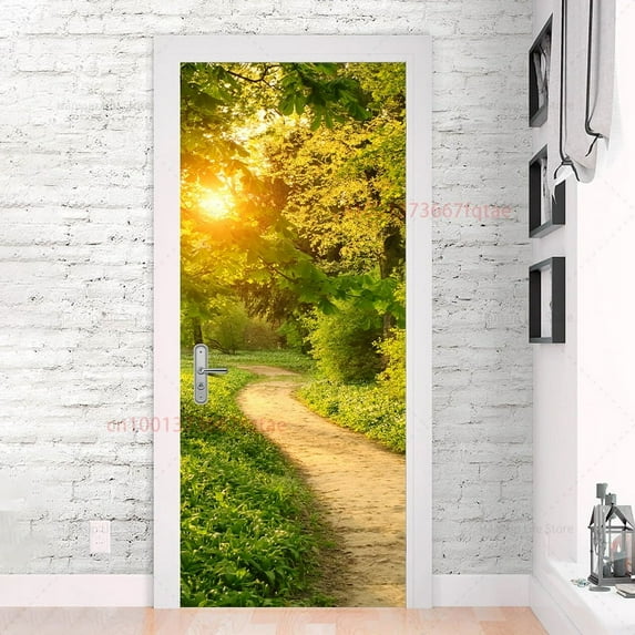 Forest Wood Bridge Door Design Wallpaper Natural Jungle Stairs Road ...