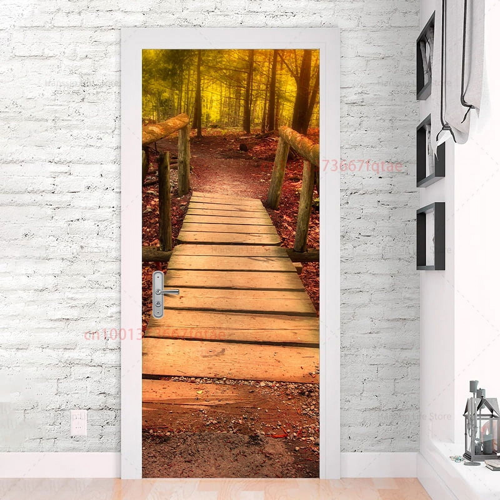 Forest Wood Bridge Door Design Wallpaper Natural Jungle Stairs Road ...