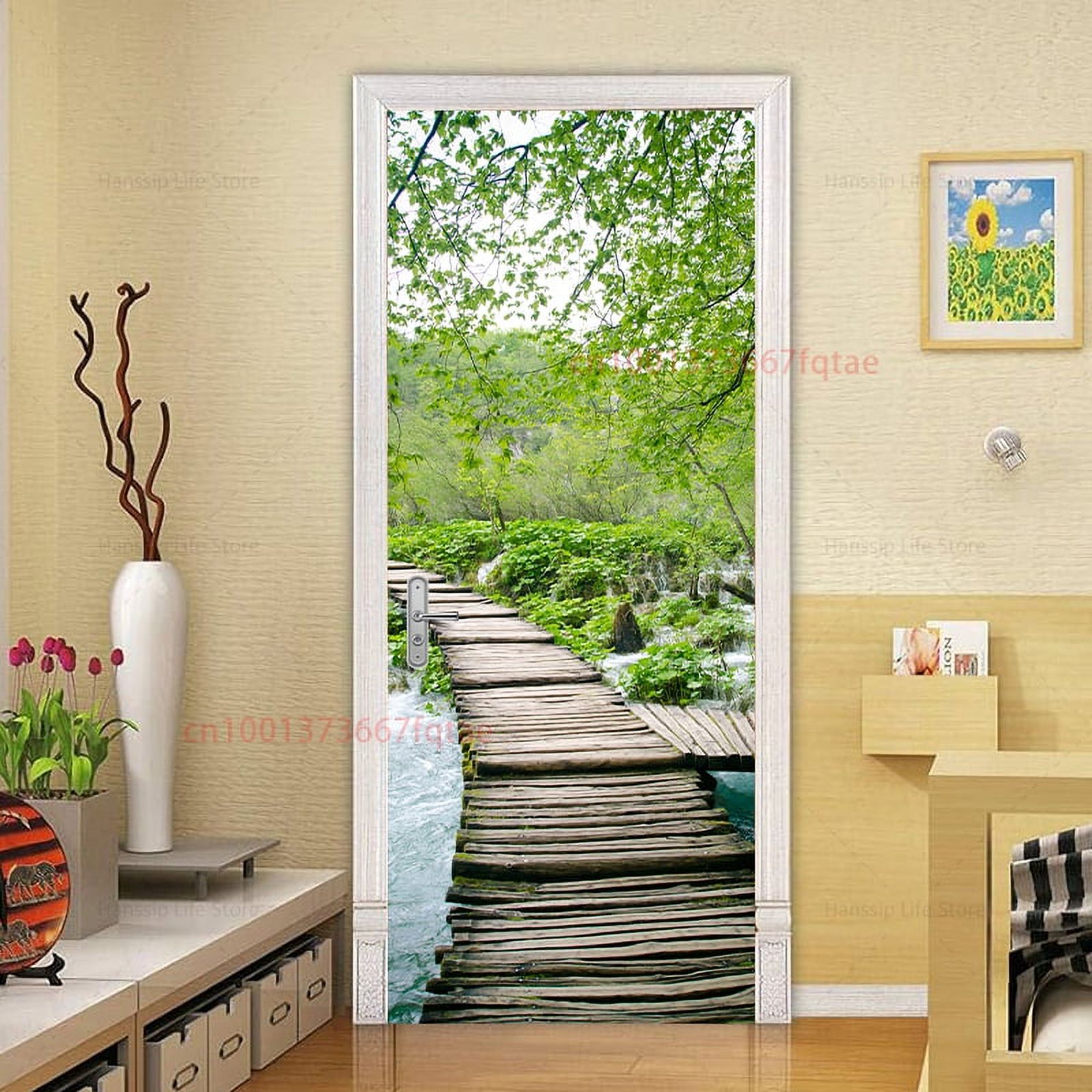 Forest Wood Bridge Door Design Wallpaper Natural Jungle Stairs Road ...