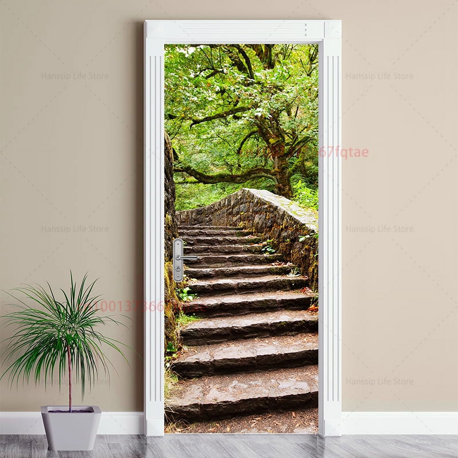 Forest Wood Bridge Door Design Wallpaper Natural Jungle Stairs Road ...