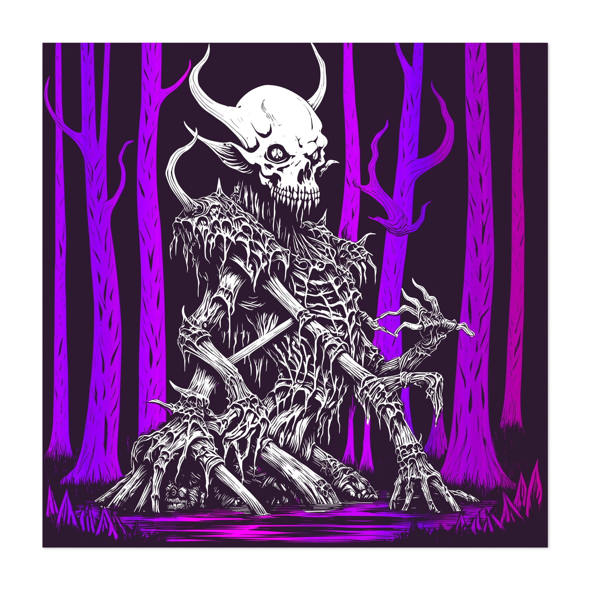 Forest and Swamp Monsters. Bog Beasts - Illustration Skull Creepy ...