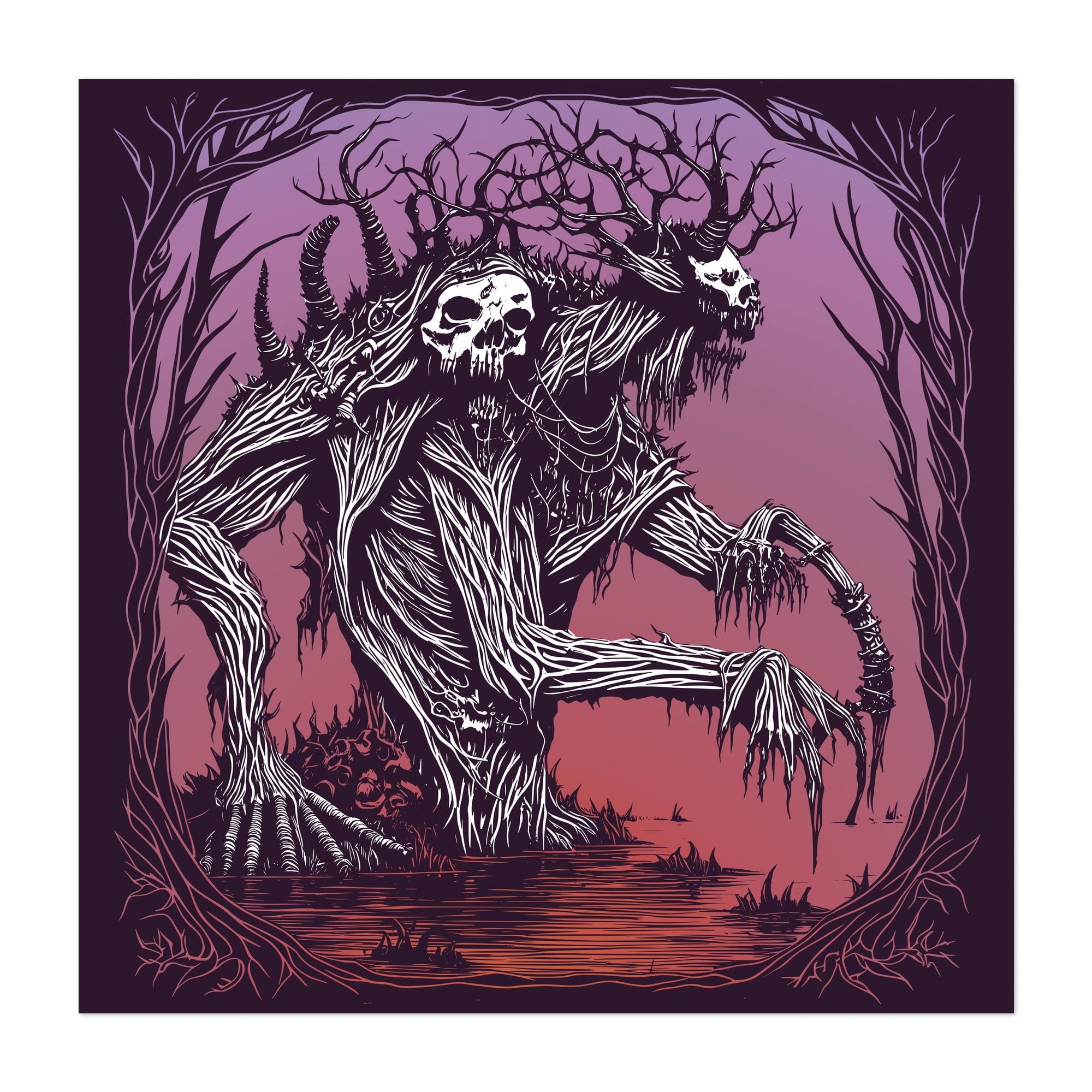 Forest and Swamp Monsters. Creekside Creatures - Illustration Unframed ...