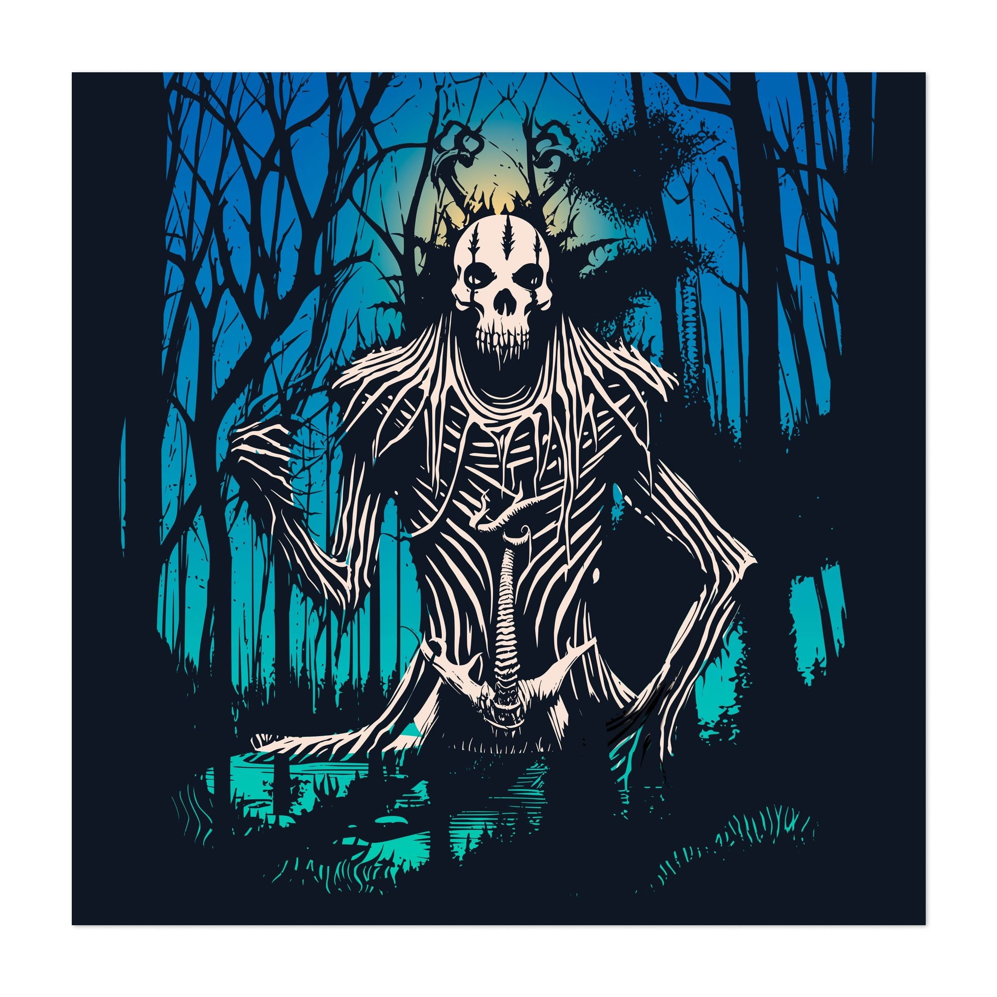 Forest and Swamp Monsters. Forest Phantoms - Illustration Creepy Skull ...