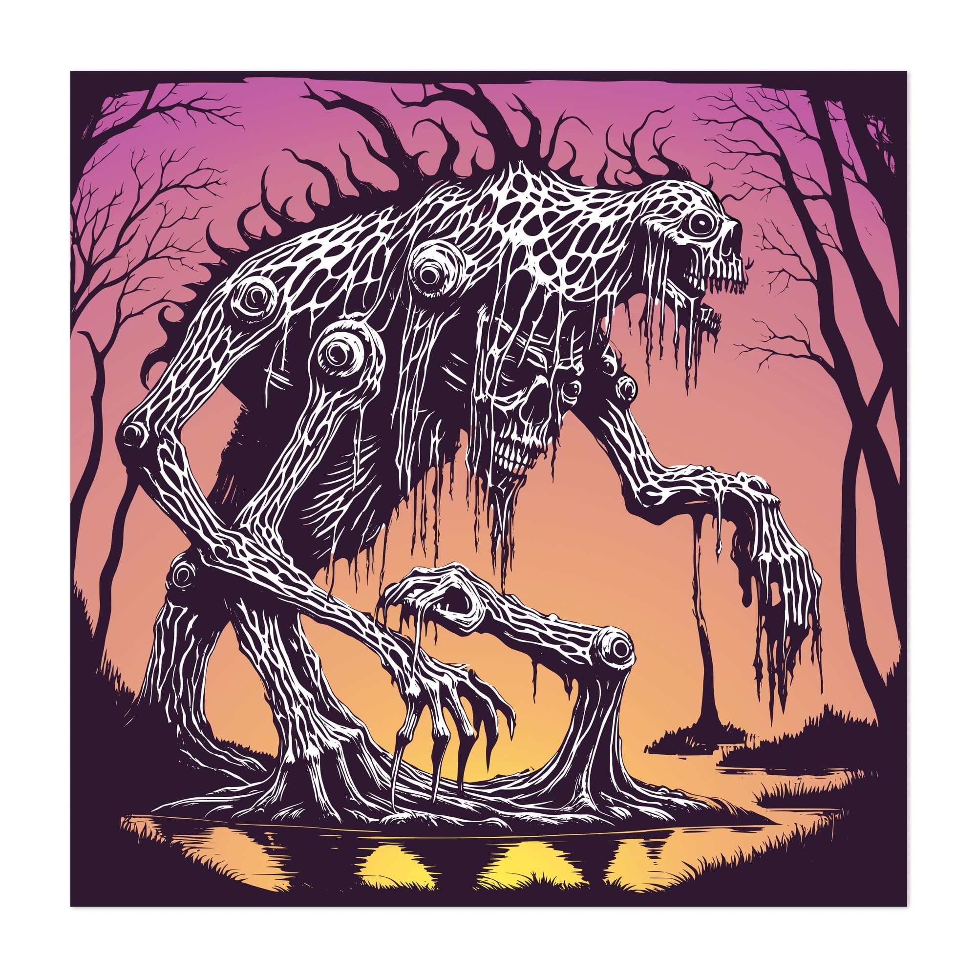 Forest and Swamp Monsters. Marsh Miscreants - Illustration Creepy ...