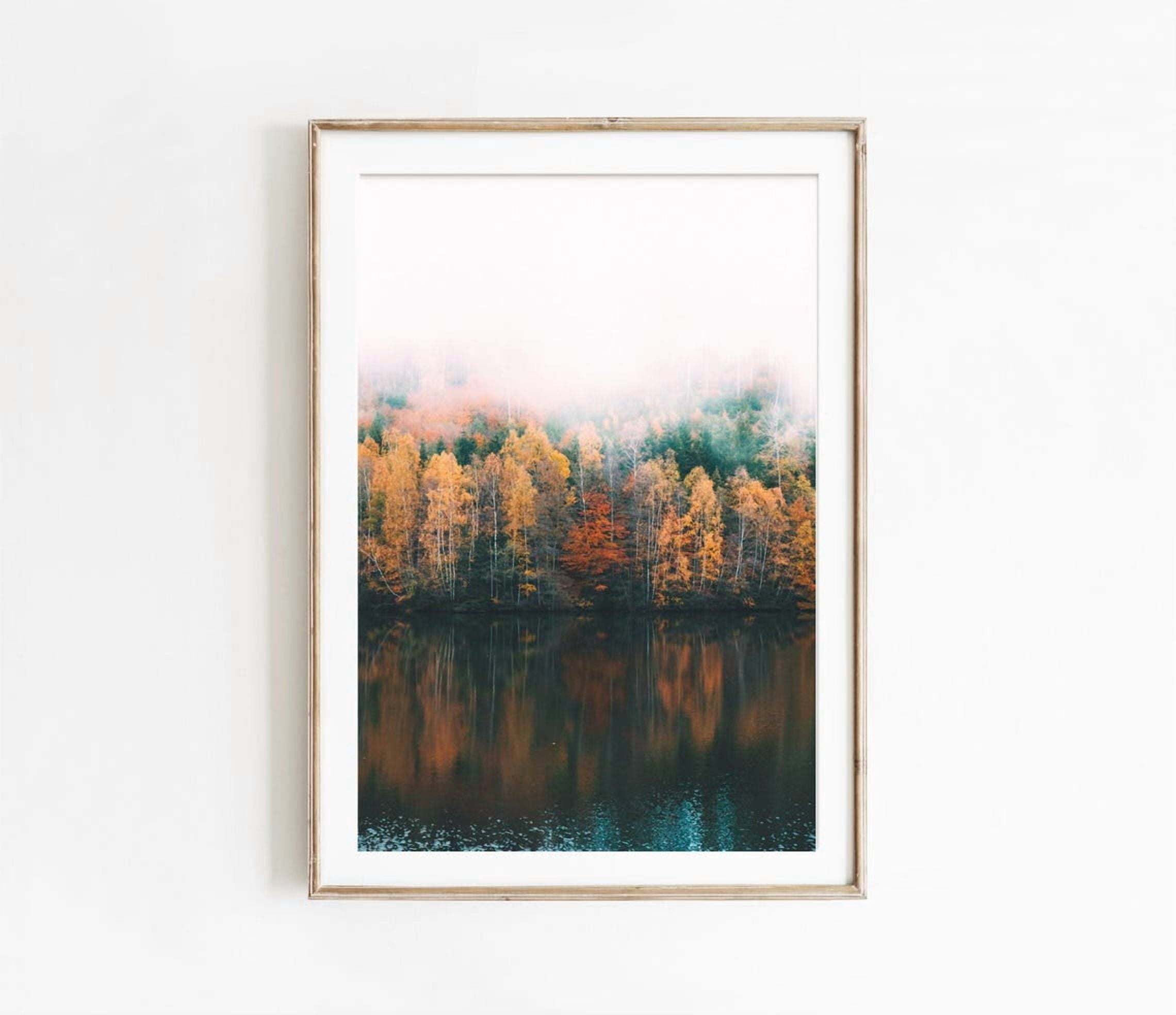 Forest landscape Poster nordic nature photography foggy wall art Poster ...