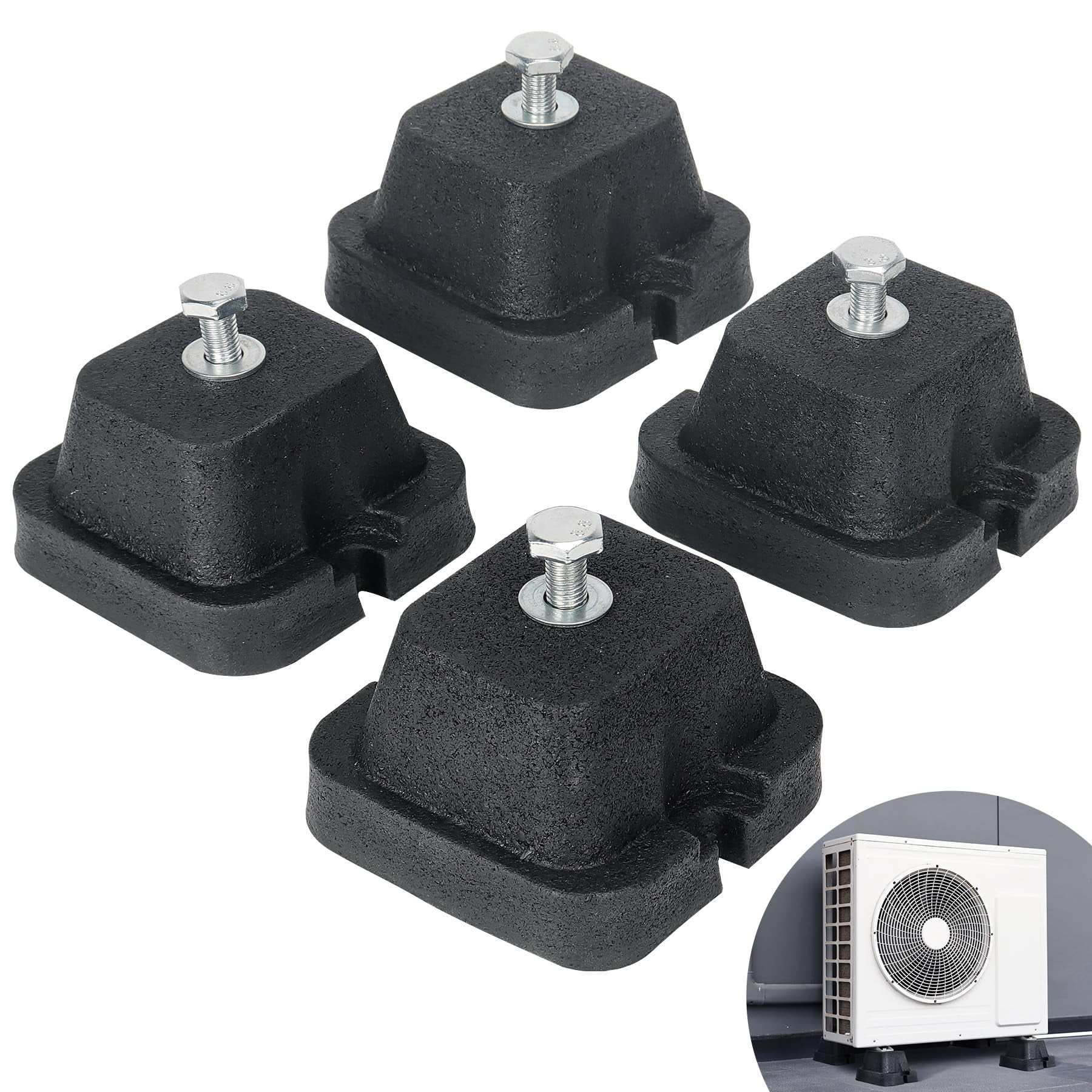 Forestchill Rubber Anti Vibration Mount Bracket, 4 Pack Floor Mounting Base for Outdoor Mini ...