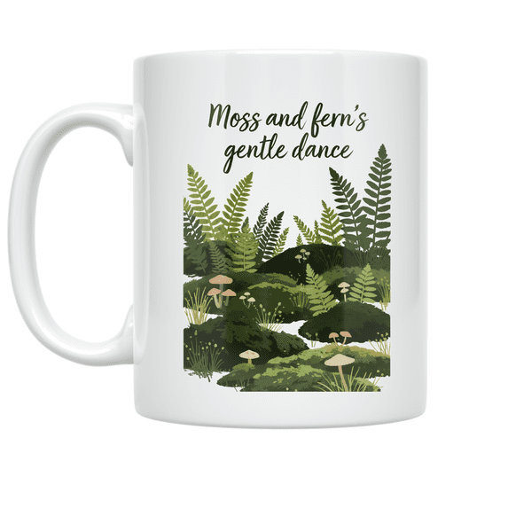 Forestcore Moss and Fern Art Design - Nature Lover - 11 oz Ceramic ...