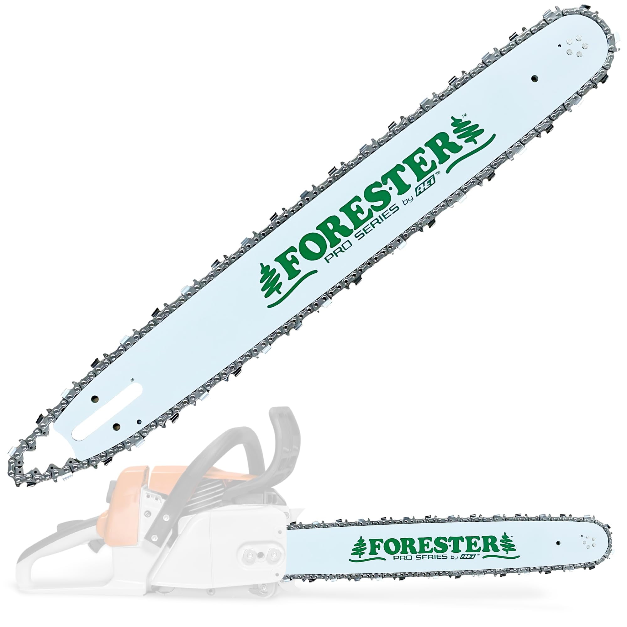 FORESTER 18" Replacement Chainsaw Bar & Chain Combo - 18in Length, .325 ...