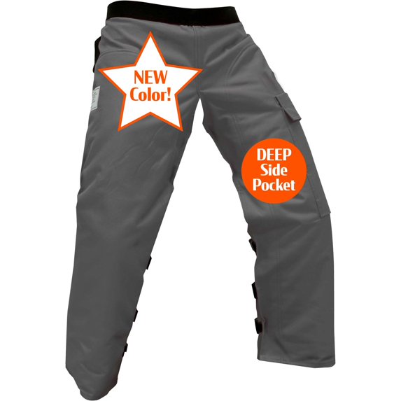 Forester Chainsaw Chap Apron- 37" Chaps-with-Pocket-Grey-by Tree wedge ...