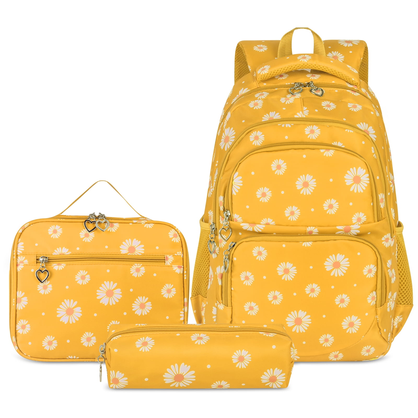 Forestfish 3-Piece Daisy Teen Backpack Set with Insulated Lunch Bag ...