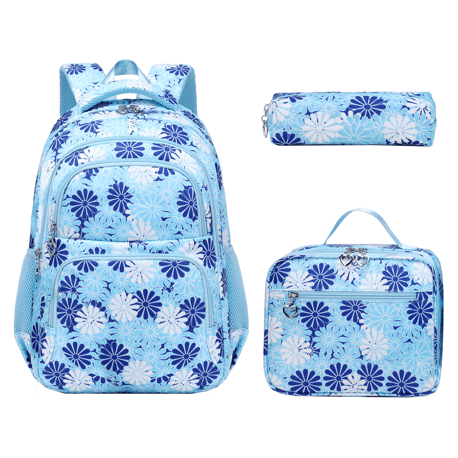 forestfish Girls Daisy Backpack set with Lunch Box Pencil Case Durable ...