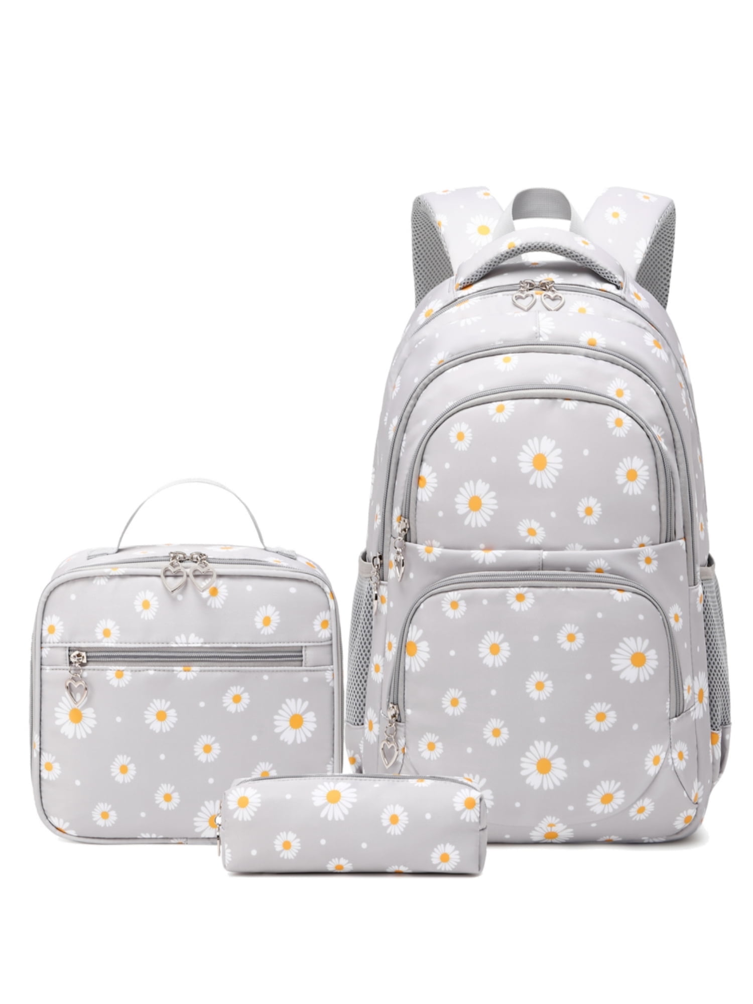Forestfish Daisy Print Teenage Girls' School Backpack Combo with Lunch ...
