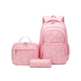 Forestfish Pink Daisy Backpack Set for School with Lunch Bags Water ...
