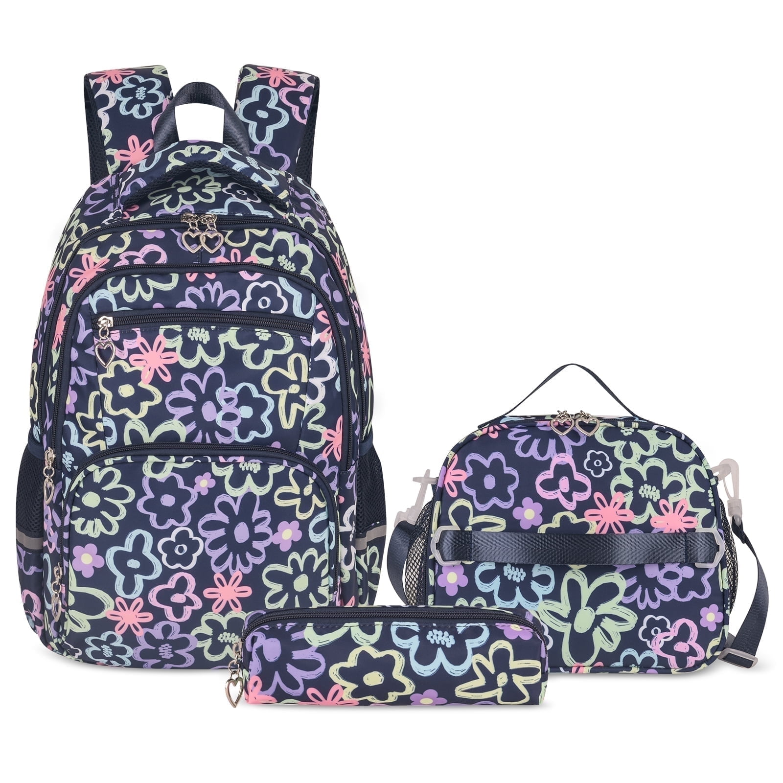 Forestfish School Backpack Set for Girls,Lightweight Bookbag with Large ...