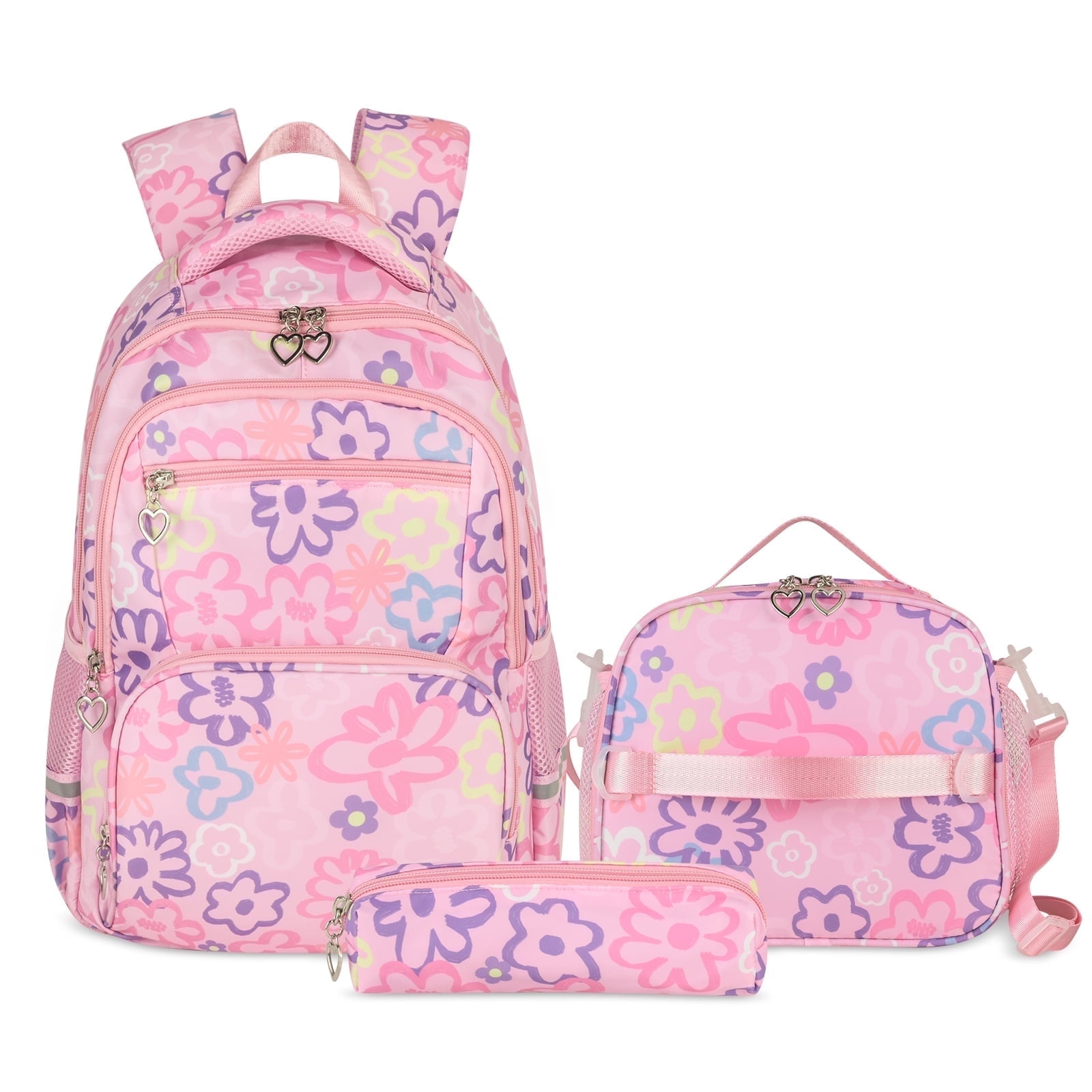Forestfish School Backpack Set for Girls,Lightweight Bookbag with Large ...