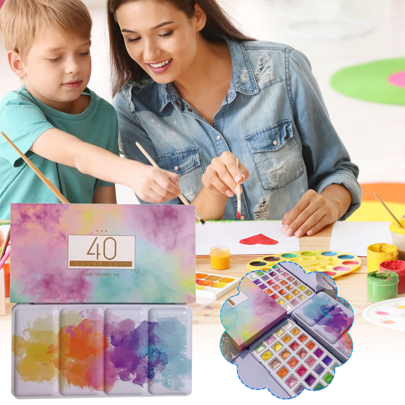 Forestry Shifting Watercolor Painting Set, 40 Colors Watercolor ...
