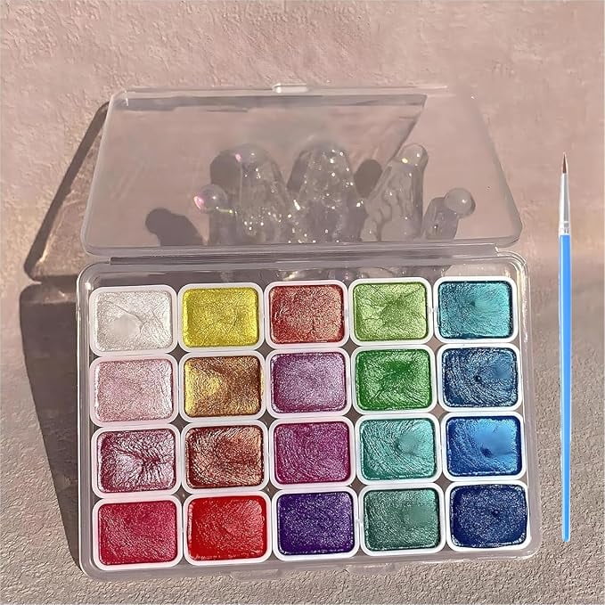 Forestry Shifting Watercolor Painting Set, Shimmer Metallic Watercolor ...