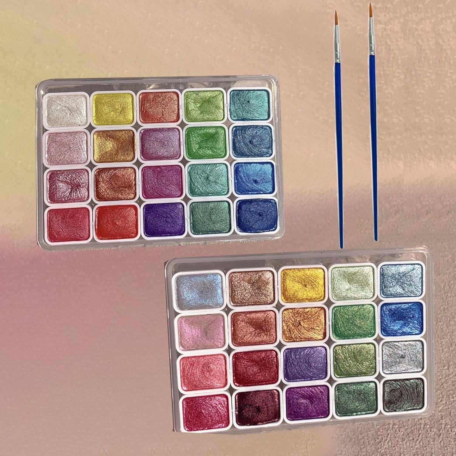 Forestry Shifting Watercolor Painting Set, Shimmer Metallic Watercolor ...