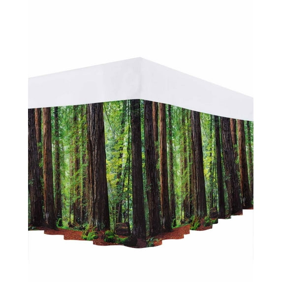 Forests Bed Skirt Queen Size 18 Inch Drop, Spring Brown Trees Forest ...