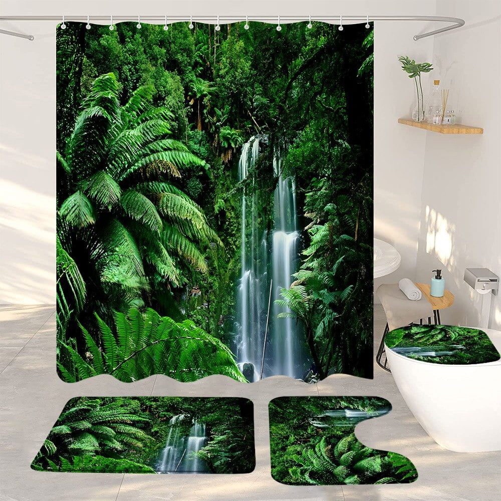 Forests Waterfalls Landscapes Bathroom Sets With Shower Curtains And ...