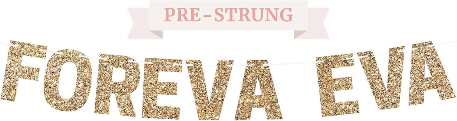 Foreva Eva Banner - - Gold Glitter Engagement Wedding Bachelorette ...