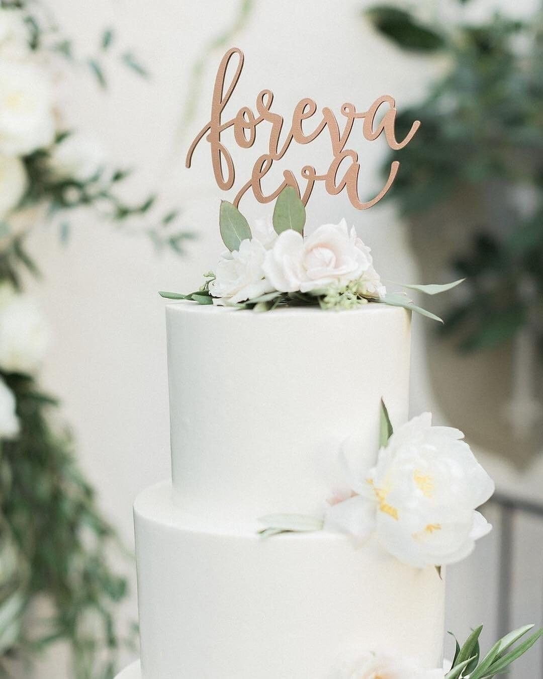 Foreva Eva Wedding Cake Toppers,Forever Topper,Rustic Unique Wood Cake ...