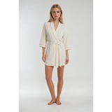 Forever 21 Piped-Trim Modal Robe, Color-Ivory, Size-S - Walmart.com