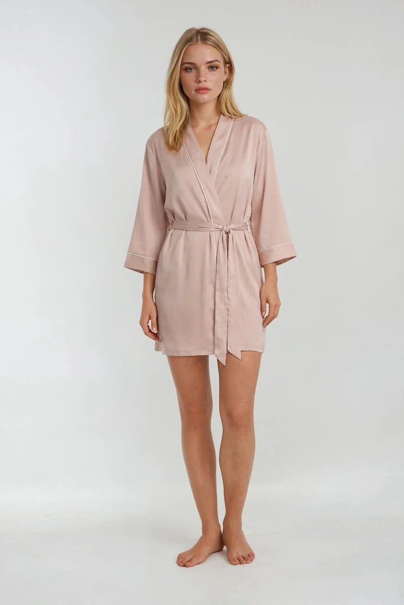 Forever 21 Piped-Trim Modal Robe, Color-Soft Pink, Size-Xl - Walmart.com