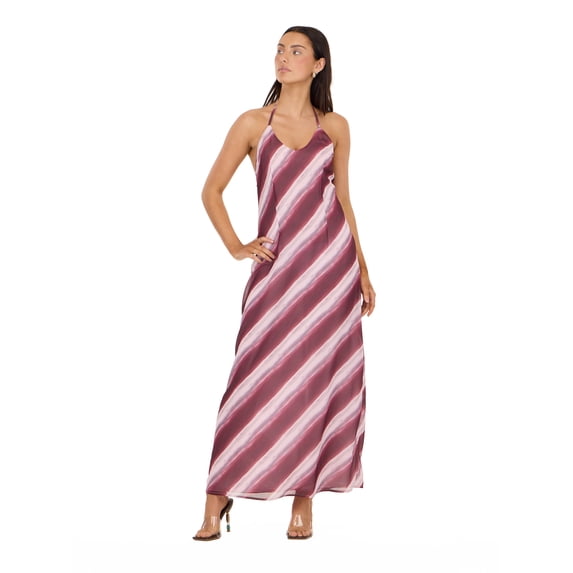 Forever 21 Women's Printed Maxi Dress with Low Back - Walmart.com