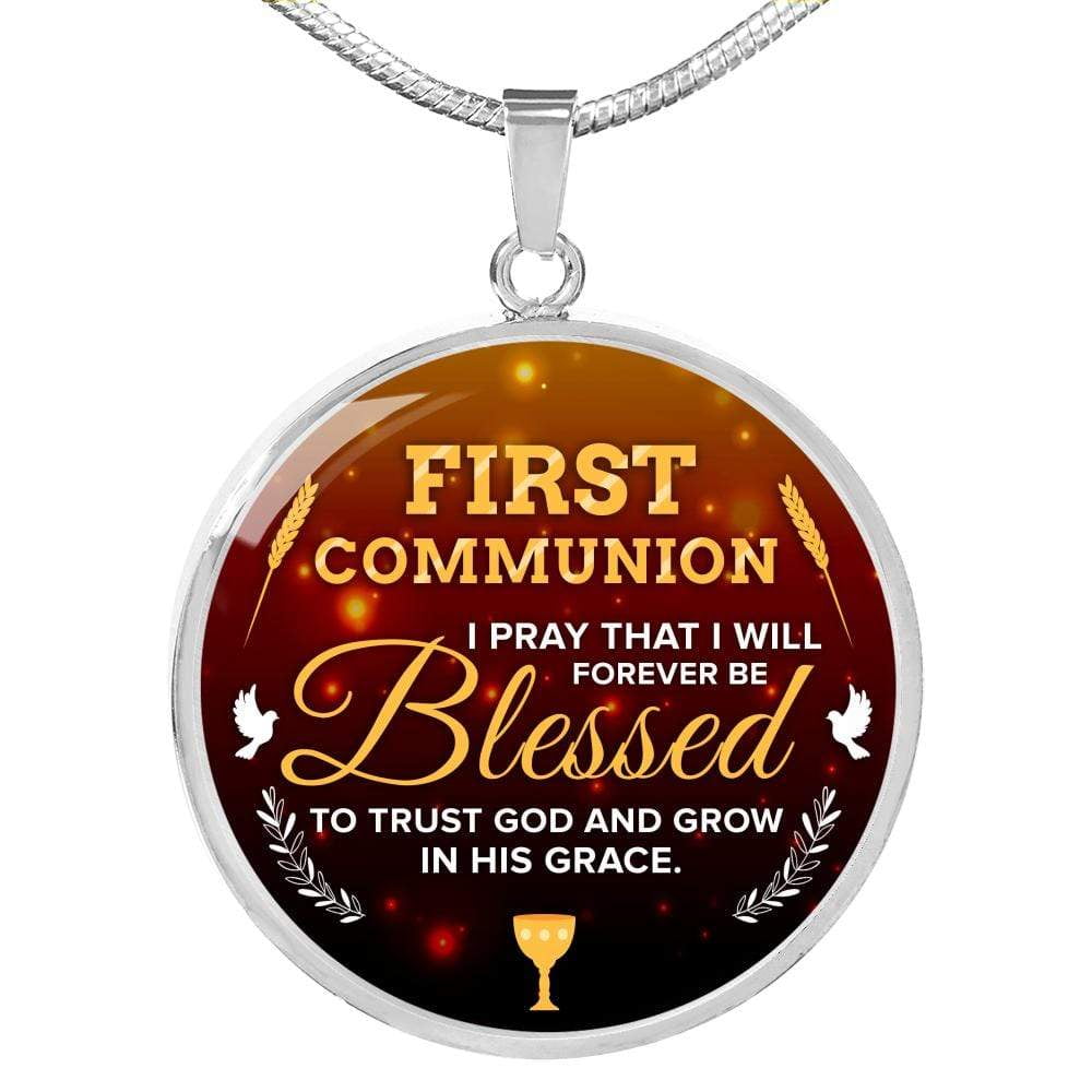 Forever Be Blessed First Communion Necklace Stainless Steel or 18k Gold ...