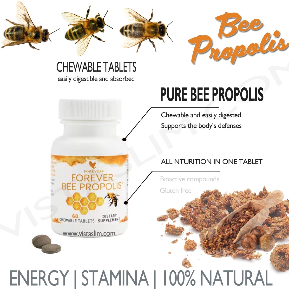 Forever Bee Propolis Honey Royal Jelly (2 Month Formula) - Walmart.com