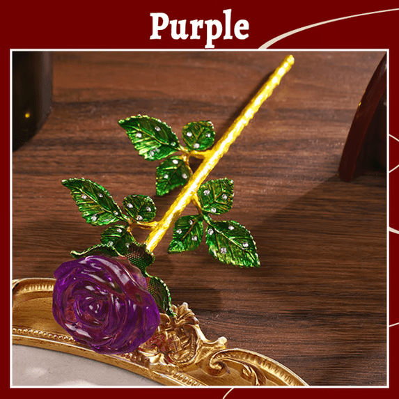 Forever Blooming Crystal Rose – K9 Crystal Rose with Gold-Plated Stem ...