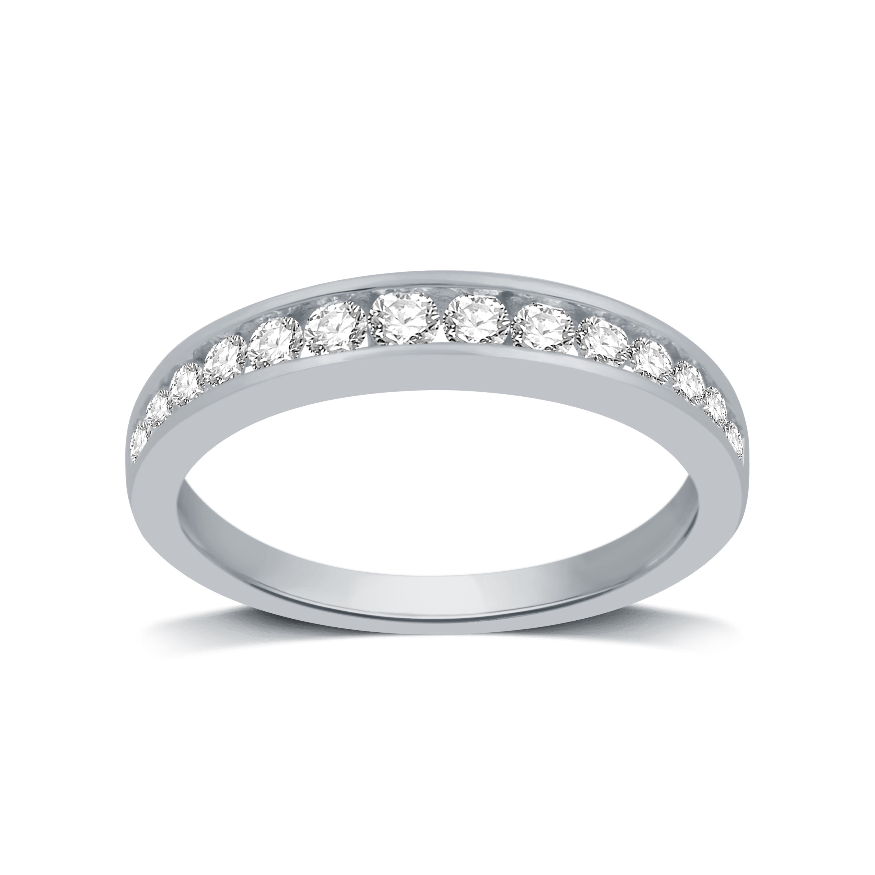 Forever Bride 1/2 CTTW Round Diamond Women's 10k White Gold Anniversary ...